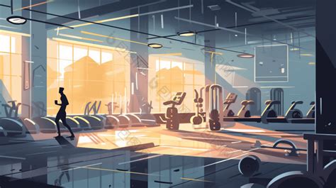 缤纷健身房平面插画图片 包图网