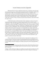 Individual Assignment Summary Executive Summary On Executive Compensation Performance Based