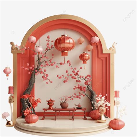 전통적인 등불과 사쿠라 꽃으로 중국 새해를 위한 현실적인 배경 중국의 설날 전통 등불 사쿠라 꽃 Png 일러스트 및 이미지 에 대한 무료 다운로드 Pngtree