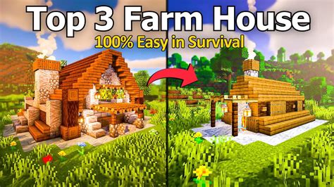 Top 3 Automatic Farm Houses In Minecraft Tutorial 1 21 Youtube