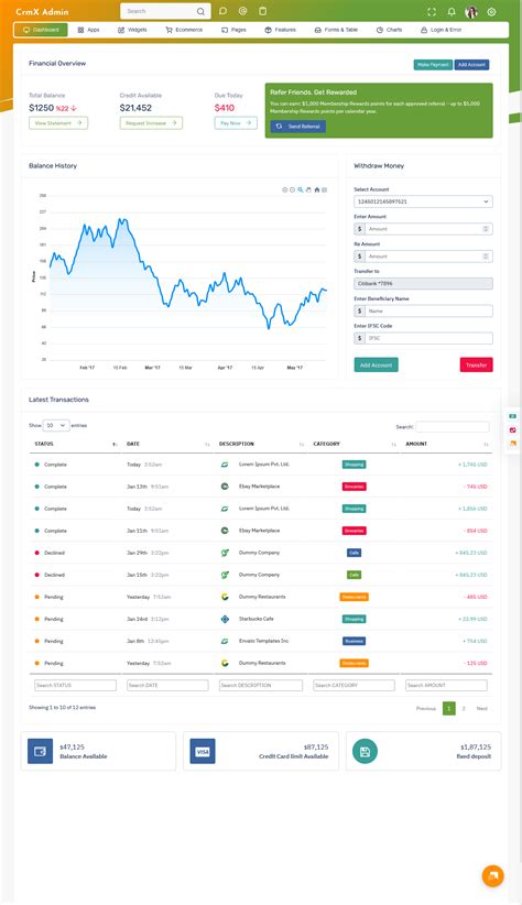 Crmx Ltr Multi Colour Horizontal Light Banking Dashborad Multipurpose Themes