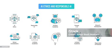 Ai 윤리 및 책임 있는 Ai 0명에 대한 스톡 벡터 아트 및 기타 이미지 0명 벡터 수평 구성 Istock