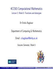 Week Functions And Their Datatypes Pdf CC Computational Mathematics Lecture Week