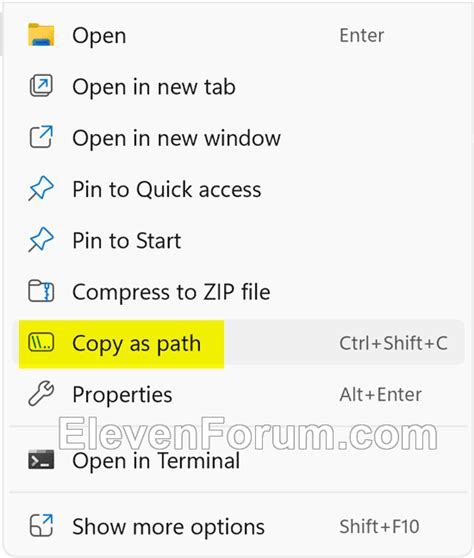 add or remove copy as path context menu in windows 11 windows 11 forum