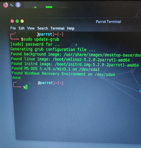 Its A Dual Boot Setup With Win And Parrot The Problem Is Grub Doesn T Detect Win I Tried