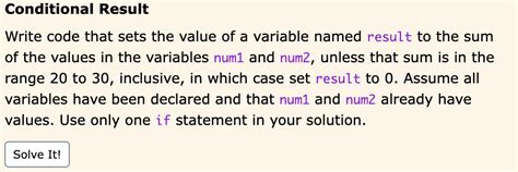 solved conditional result write code that sets the value of