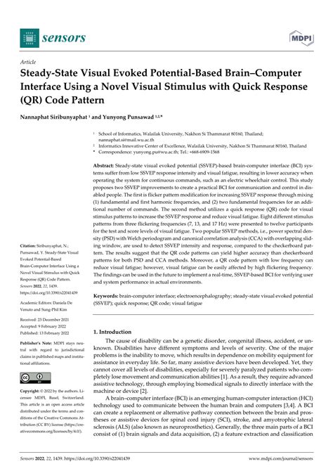 pdf steady state visual evoked potential based brain computer