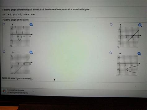 solved find the graph and rectangular equation of the curve