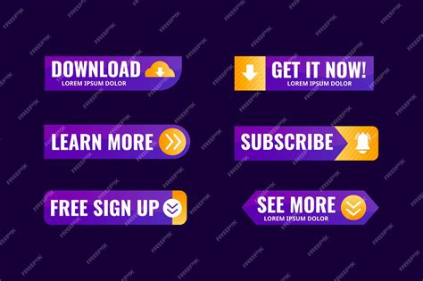 Premium Vector Free Vector Gradient Call To Action Buttons Pack