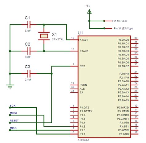 AT S Microcontroller Circuit Diagram Microcontrollers Electronic Circuit Projects Circuit