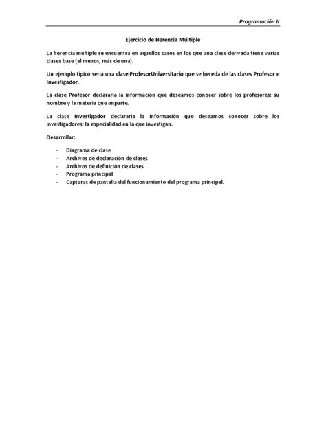 Ejercicio De Herencia Múltiple Pdf Pdf