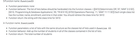 Solved Function Name Function Function Parameters Chegg