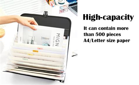 2 Pack 12 Pockets Accordion File Organizer With Handle Tranbo Letter Size A4