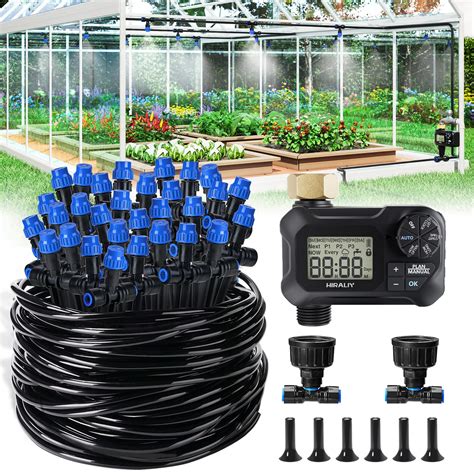 Hiraliy 118ft Greenhouse Misting Drip Irrigation Kit