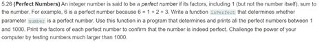 Solved 526 Perfect Numbers An Integer Number Is Said To