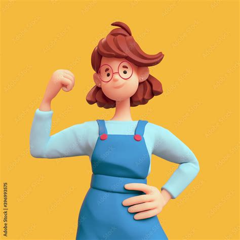 Portrait Of Cute Casual Kawaii Funny Smiling Brunette Girl In Glasses