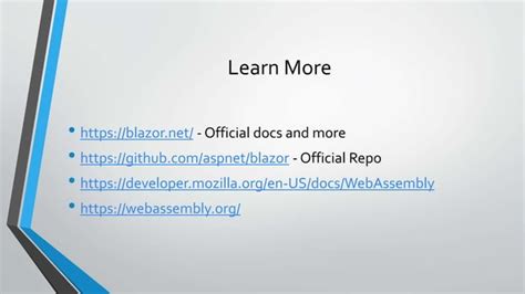 Blazor Net In The Browser Ppt