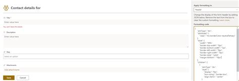 Spo Json Form Custom Formatting