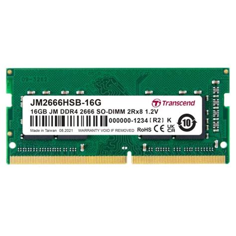 Transcend 16gb Jm Ddr4 2666 So Dimmlaptop Ram Price In Bd