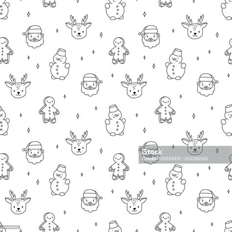 산타 클로스와 크리스마스 원활한 패턴 포장지 배너 웹 디자인 스크랩북 및 기타 휴일 디자인을위한 새해 배경 0명에 대한 스톡 벡터 아트 및 기타 이미지 Istock