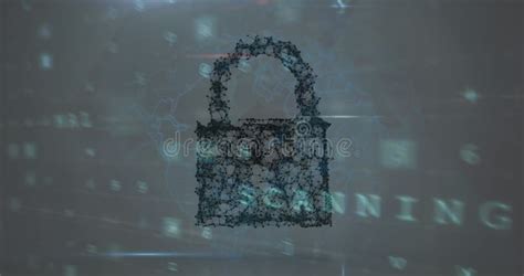 animation of connected dots forming padlock over letters numbers