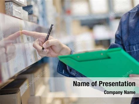 Man Asian Manager Doing Stocktaking Powerpoint Template Man Asian