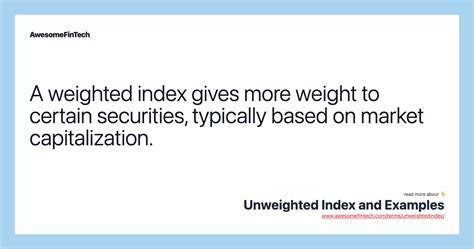 unweighted index and examples awesomefintech blog