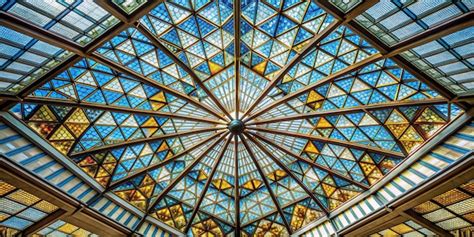 Modern Glass Ceiling With Pattern Premium Ai Generated Image