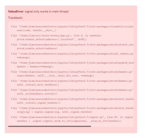 valueerror signal only works in main thread · issue 1682 · microsoft