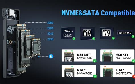M 2 Nvme Sata Ssd Enclosure Adapter V Vcom Usb 3 2 Gen 2 10gbps Nvme Pci E 6gbps