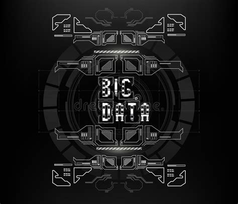 Iot Conceptual Layout With Hud Elements For Print And Web Lettering With Futuristic User