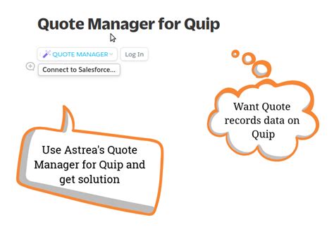 Include Quote Manager In Quip And Login Salesforce