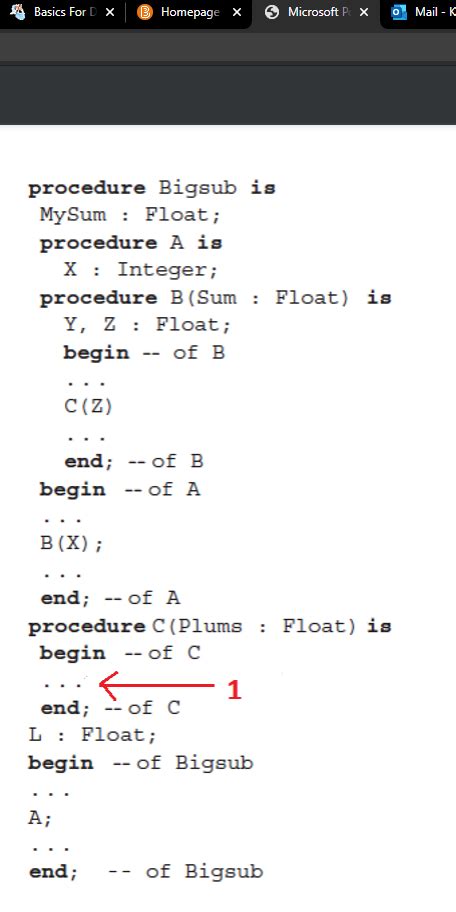 Solved Consider Static Scoping Show The Stack With All