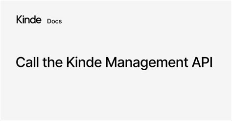 Call The Kinde Management API Kinde Docs