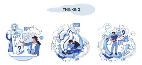 Problem Solving Concept Woman Wondering Royalty Free Vector