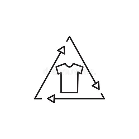 Recycling Clothes Icon Flat Line Symbol Set Stock Illustration