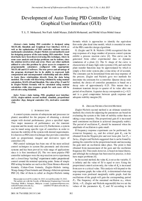 pdf development of auto tuning pid controller using graphical user