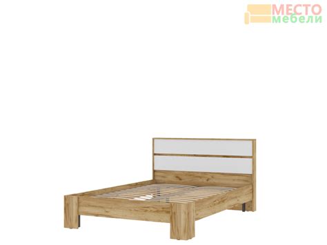 Кровать двухспальная Хелен 1 4 КР 02 крафт золотой белый купить в Санкт Петербурге Кровати