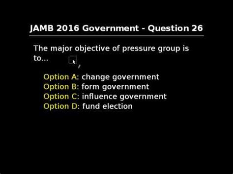 JAMB UTME Government 2016 Past Questions And Answers Q21 30 YouTube