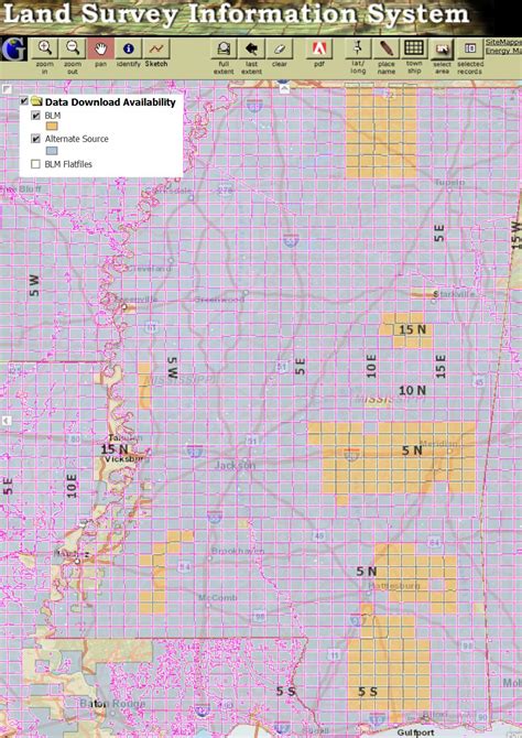 Data Seeking Mississippi Township Range Section Shapefiles Geographic Information Systems