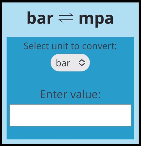 Bar To Mpa Pressure Conversion