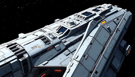 Futuristic Spaceship Exterior Interstellar Travel Sci Fi Vessel Space Exploration Stock