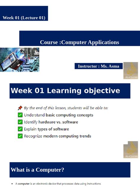 Week 1 Lecture 01 Introduction History Pdf Personal Computers Computing
