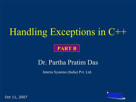 Handling Exceptions In C And C Part B Ver 2 Ppt Programming Languages Computing