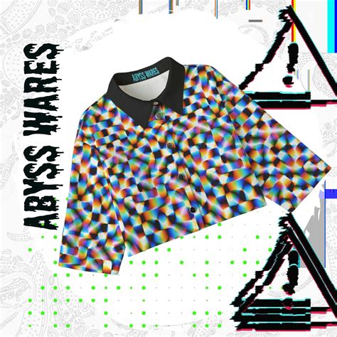 Checker Hacker Bolero Cropped Jean Jacket Cute Weird Womens Cyberpunk Shrug Coat Cotton Canvas