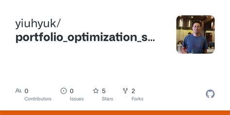 GitHub Yiuhyuk Portfolio Optimization Scipy