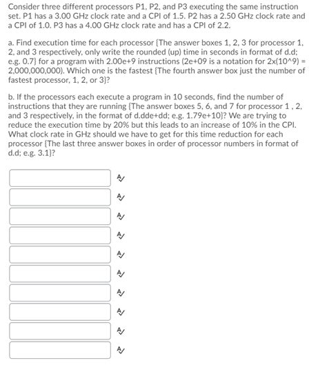 Solved Consider three different processors P1, P2, and P3 | Chegg.com