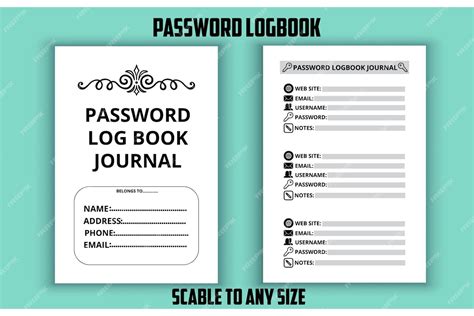 Premium Vector Password Logbook Journal Low Content Kdp Interior