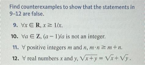 solved find counterexamples to show that the statements in