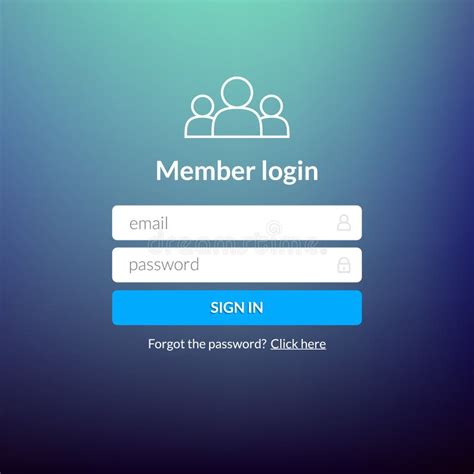 Login User Interface Sign In Web Element Template Window Stock Vector